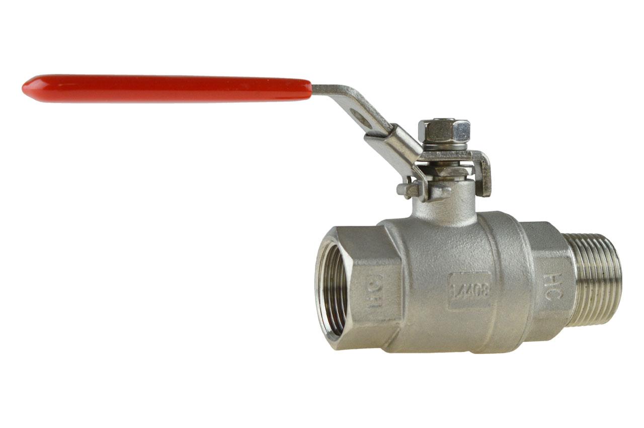 Kugelhahn mit Innen- und Außengewinde, Edelstahl