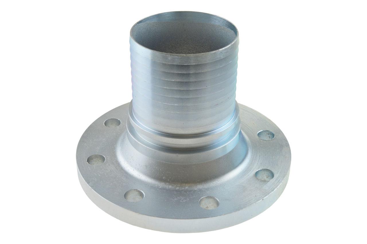 Festflansch mit Schlauchtülle und Sicherungsbund