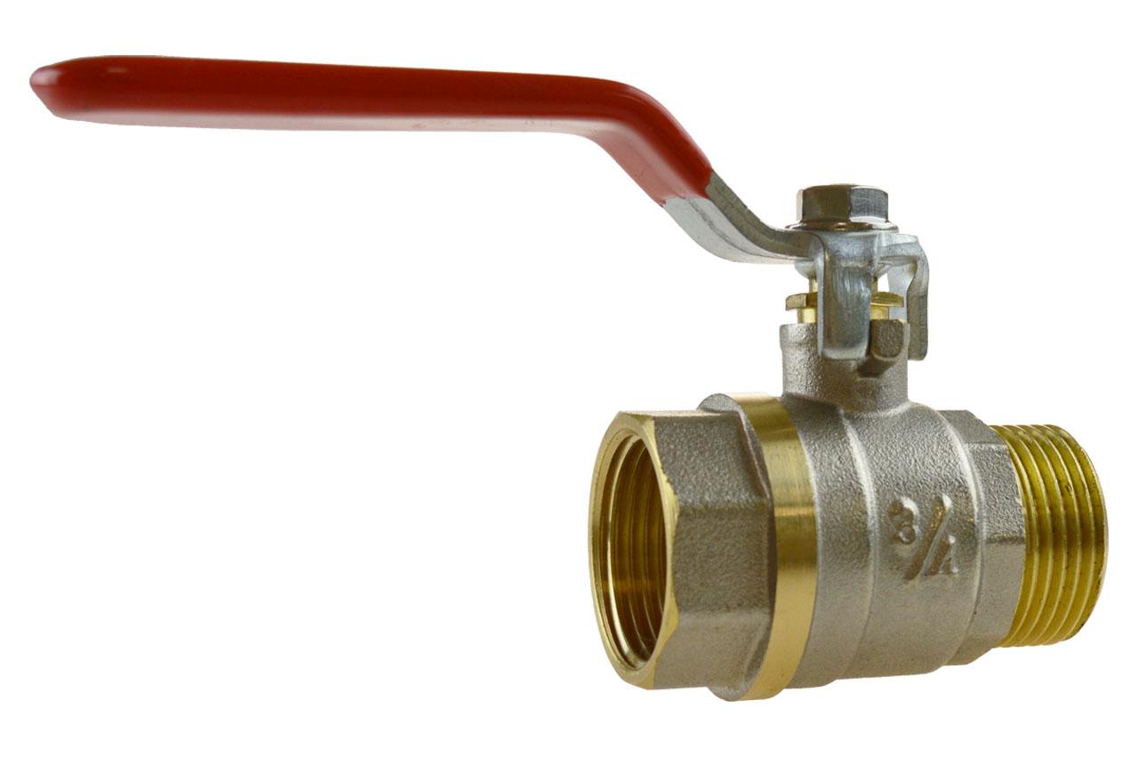 Kugelhahn mit Innengewinde und Außengewinde, Messing