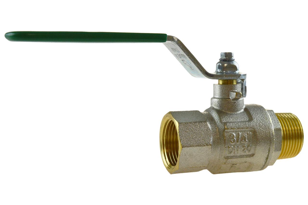 Kugelhahn mit Innen- und Außengewinde, Messing, DVGW